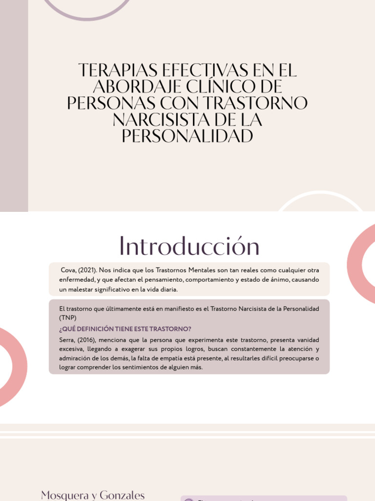 Terapias TNP | PDF | Terapia de conducta cognitiva | Narcisismo