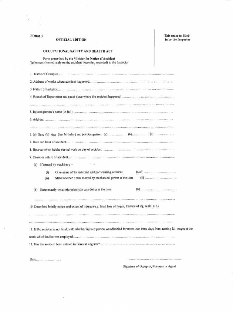 Blank Form 03 - OSH Act | PDF