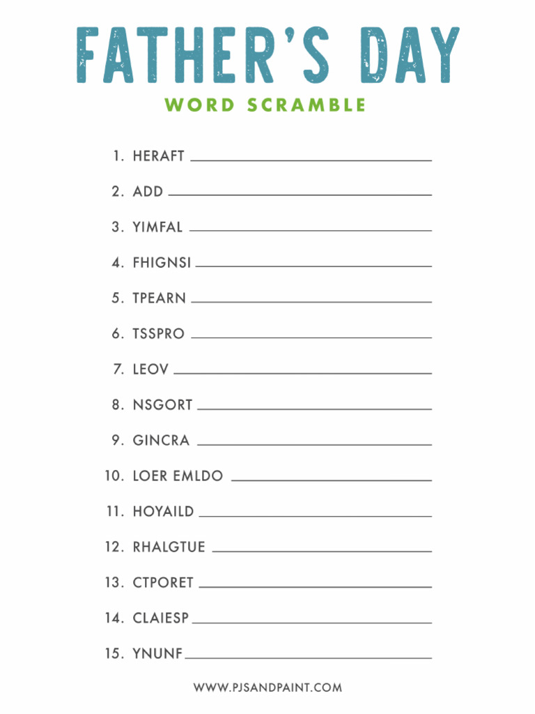 Fathers-Day-Word-Scramble | PDF