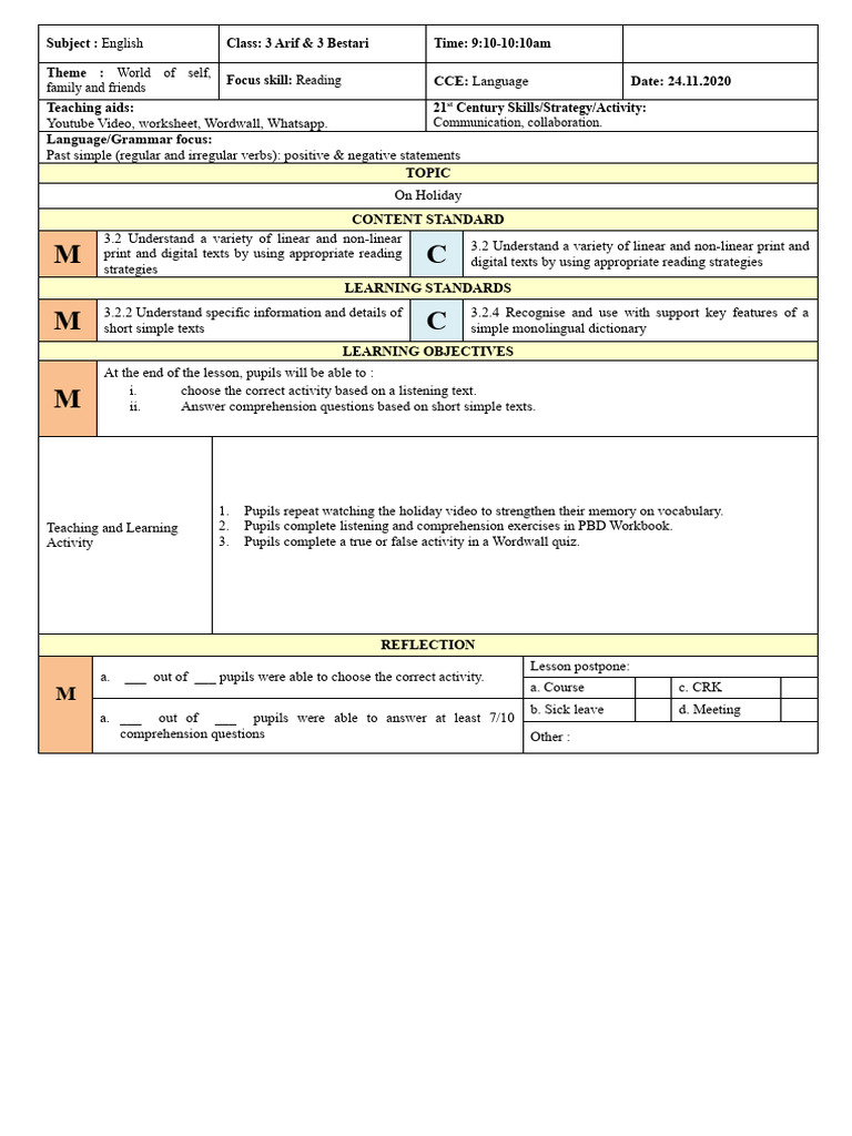 lesson 68 | PDF | Reading Comprehension | Linguistics