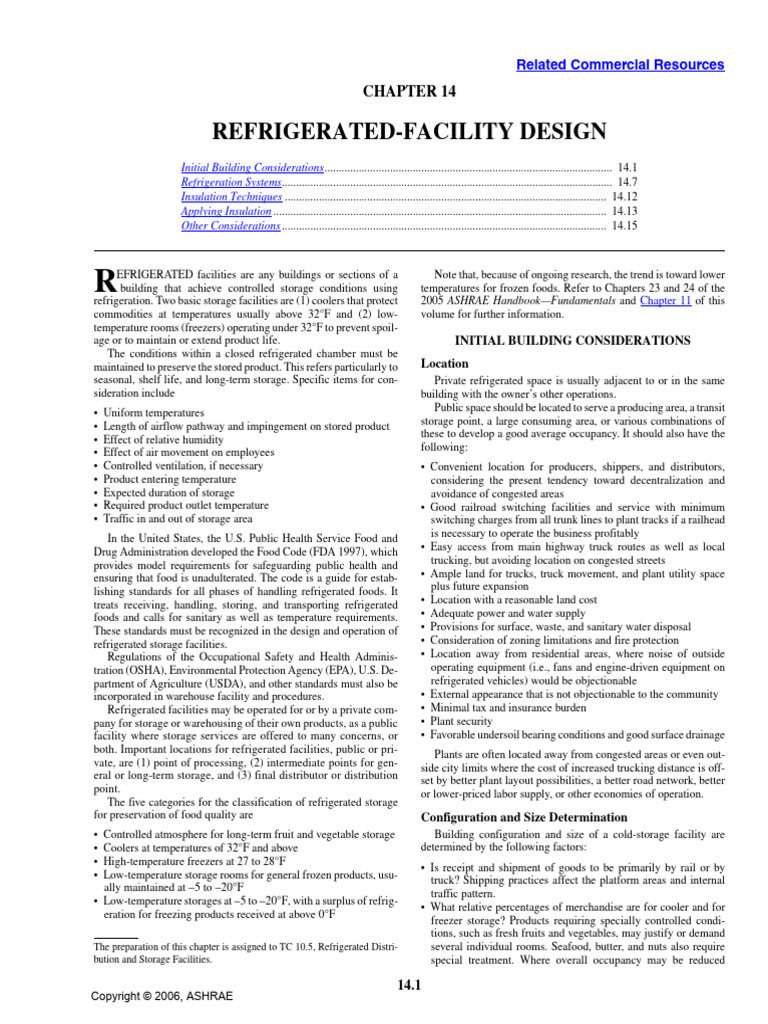 Refrigerated-Facility Design | PDF | Warehouse | Refrigeration