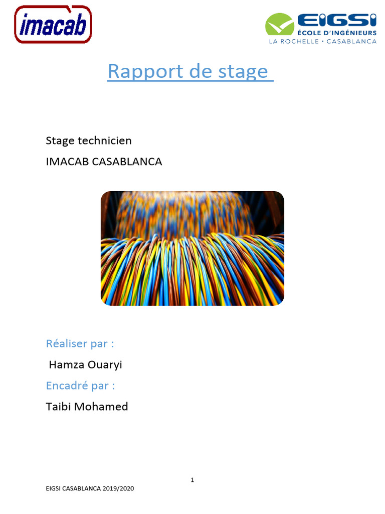 Rapport de stage chez IMACAB Casablanca | PDF | Cuivre | Traitement ...