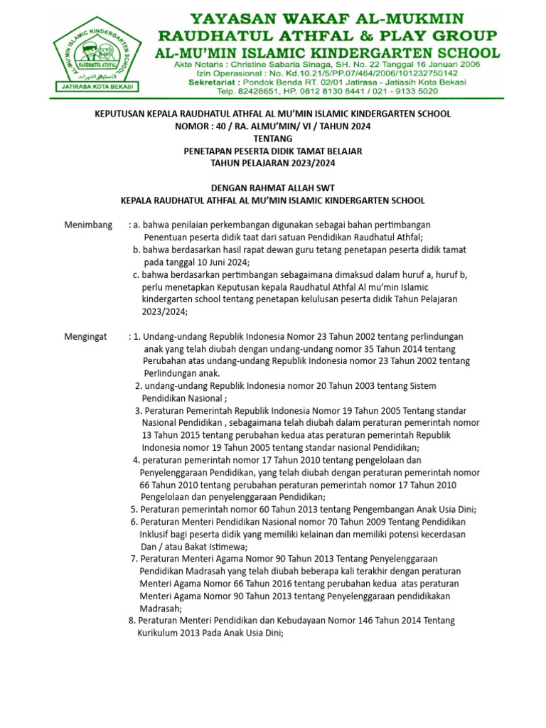 SK KELULUSAN 2024 | PDF