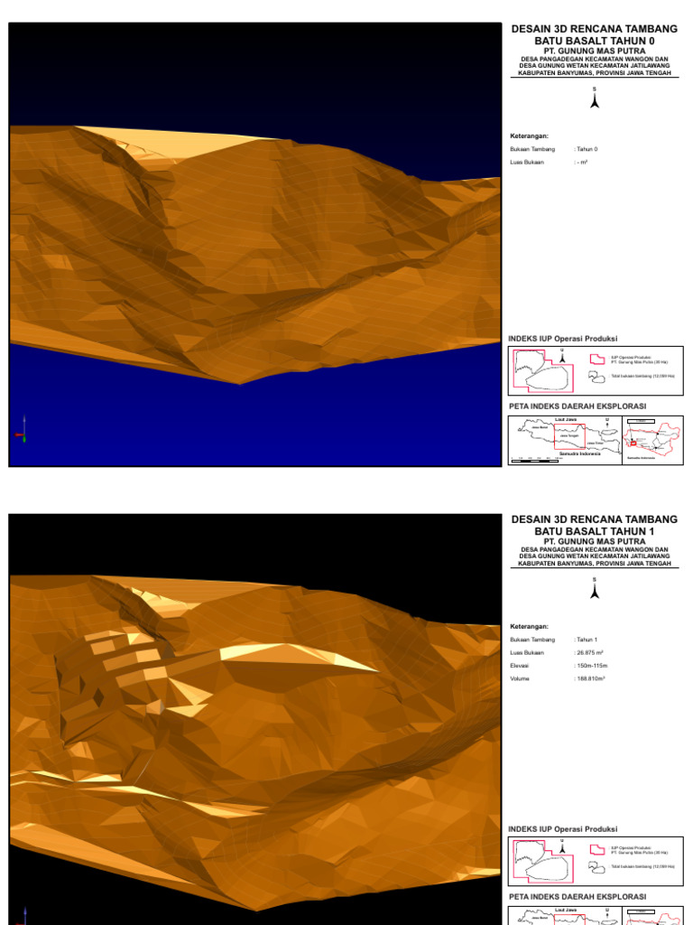 Rencana Tambang Batu Basalt 3D | PDF