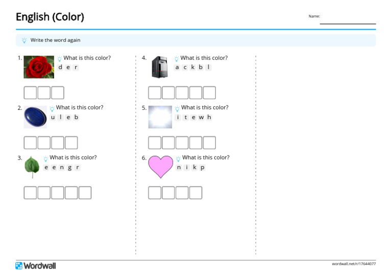 English Color Anagram | PDF