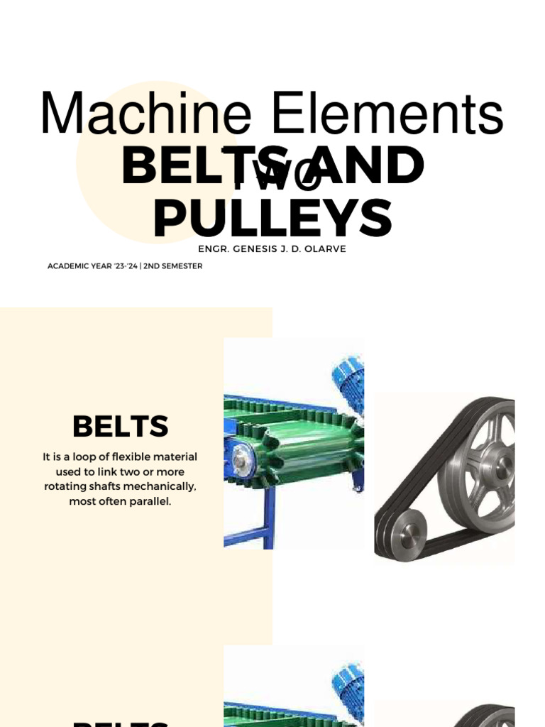 Belts and Pulleys PT 1 | PDF | Belt (Mechanical) | Mechanics