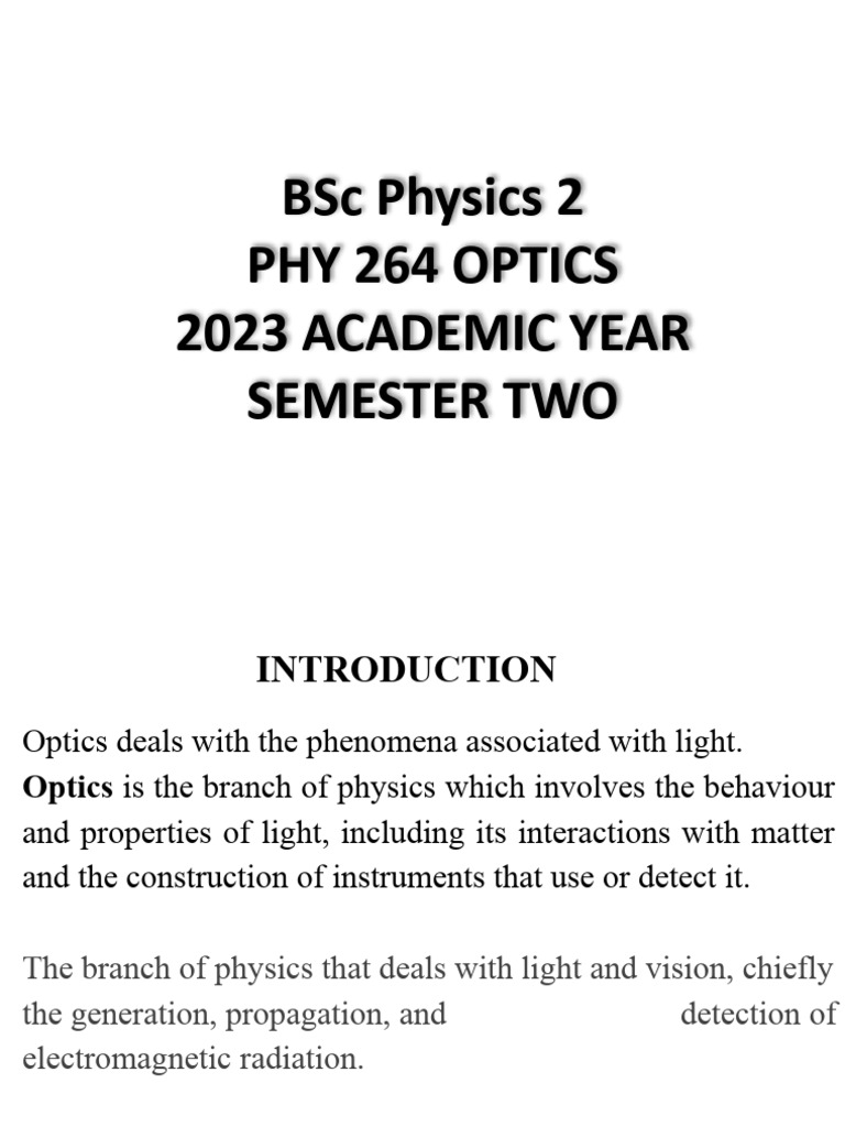 264 intro | Download Free PDF | Light | Optics