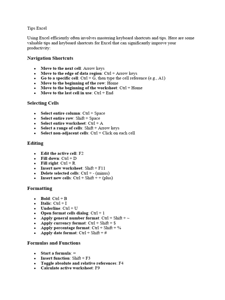 Tips Excel Download Free Pdf Microsoft Excel Computer Science 