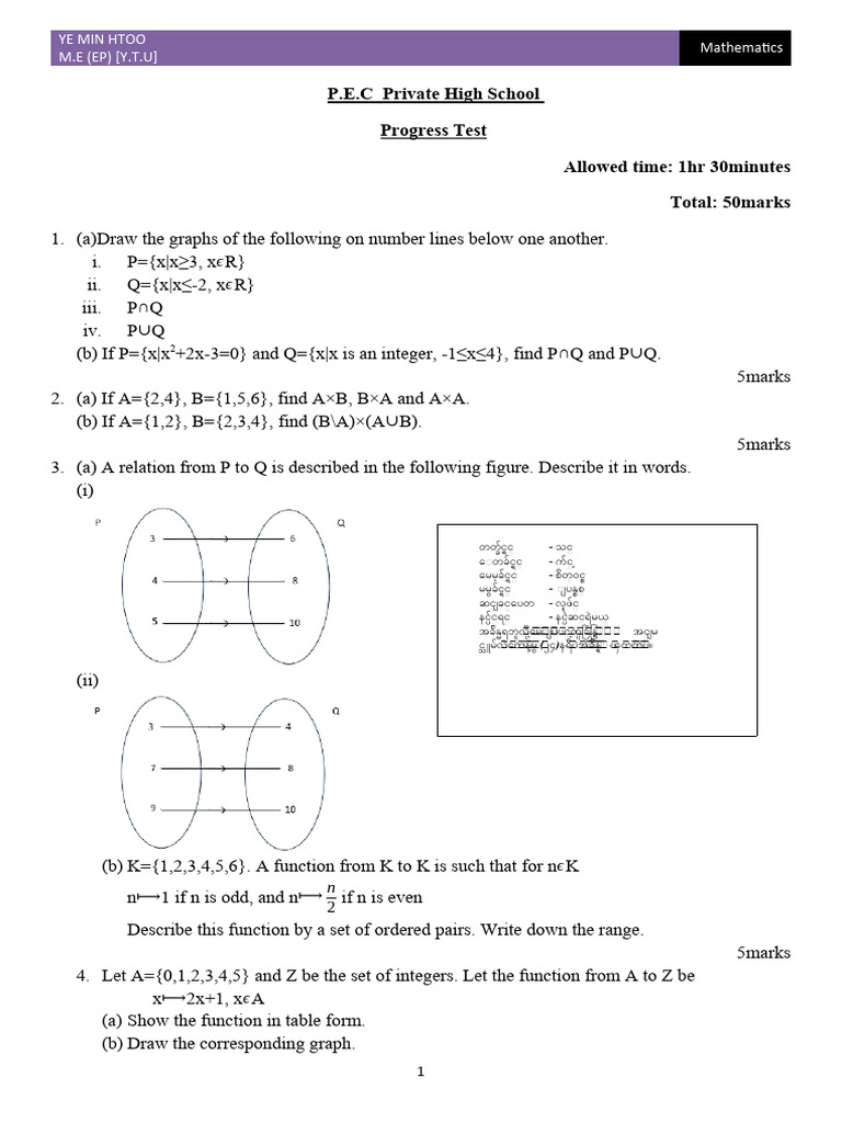 Grade 10 Mathematics Chapter 1 | PDF | Mathematical Relations ...