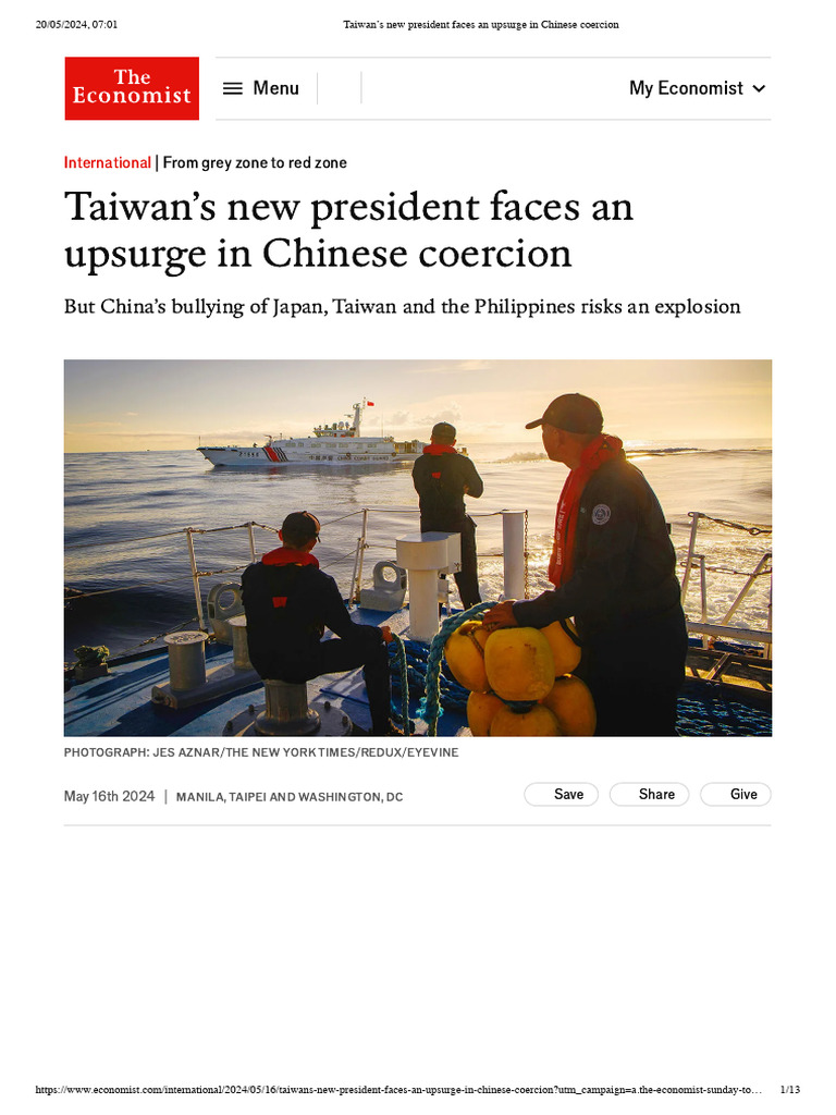 Taiwan's New President Faces An Upsurge in Chinese Coercion | PDF ...