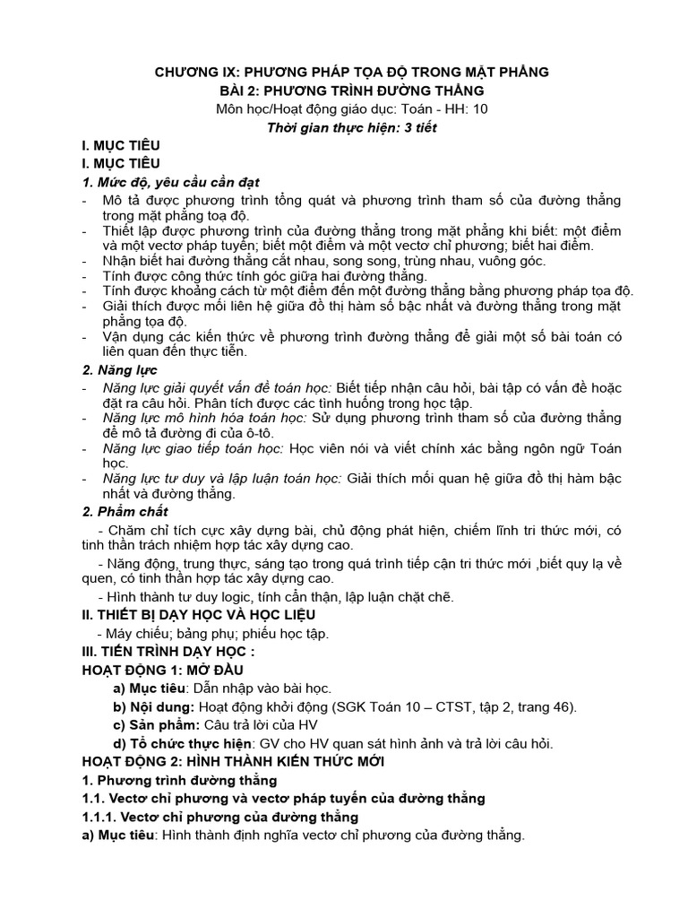 C9 B2 Phuong Trinh Duong Thang | PDF