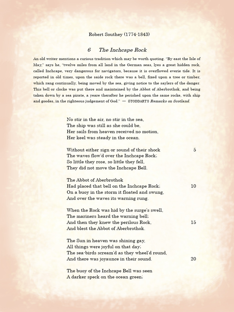 The Inchcape Rock: A Poem by Southey | PDF