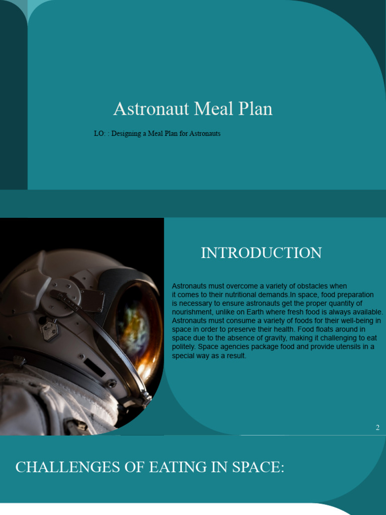 Astronaut Meal Plan | PDF | Foods | Vitamin