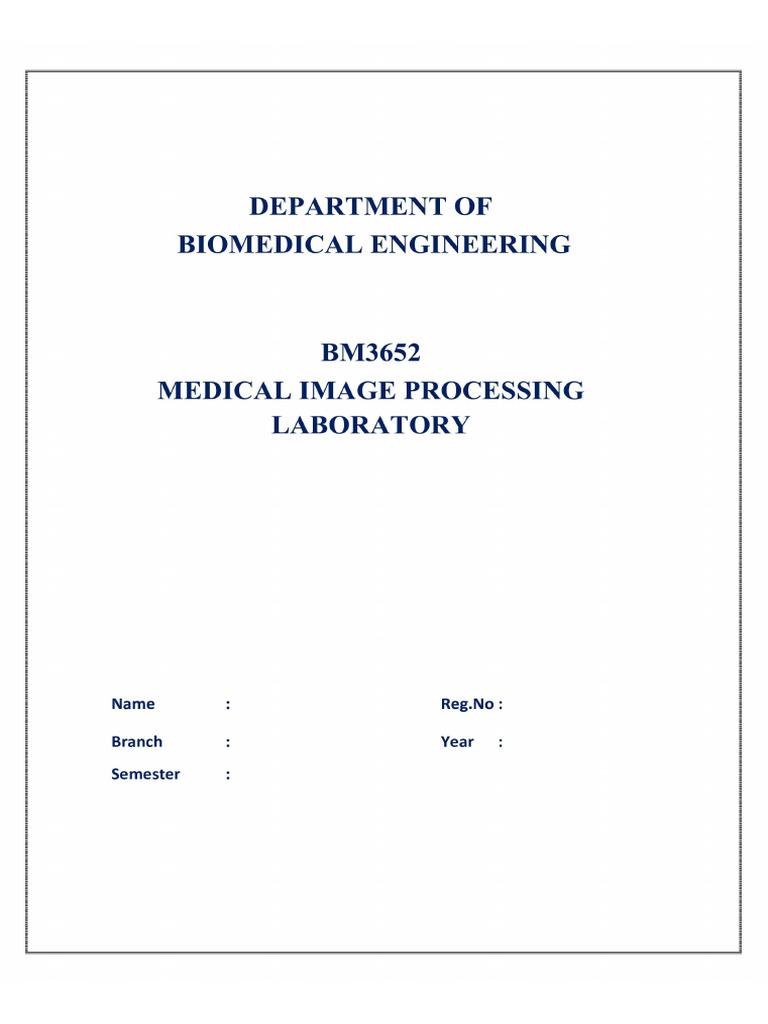 BM3652 Final MIP Lab Manual | PDF