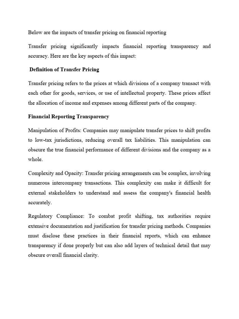 Transfer pricin-WPS Office | PDF | Audit | Financial Statement