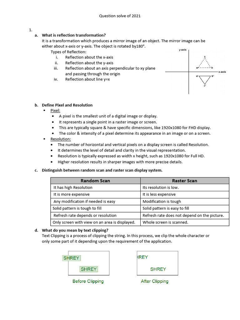 Computer Graphics Concepts and Algorithms | PDF | Display Resolution ...