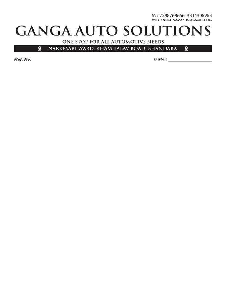 Ganga Auto Solution Letter Pad A4 2 | PDF