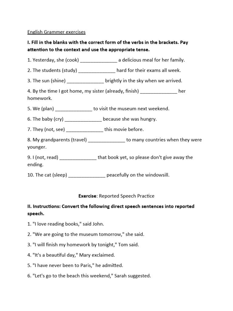 English Grammer Exercises Download Free Pdf English Grammar