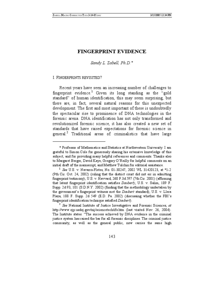 Fingerprint Misidentifications: An Analysis of Two Case Studies ...