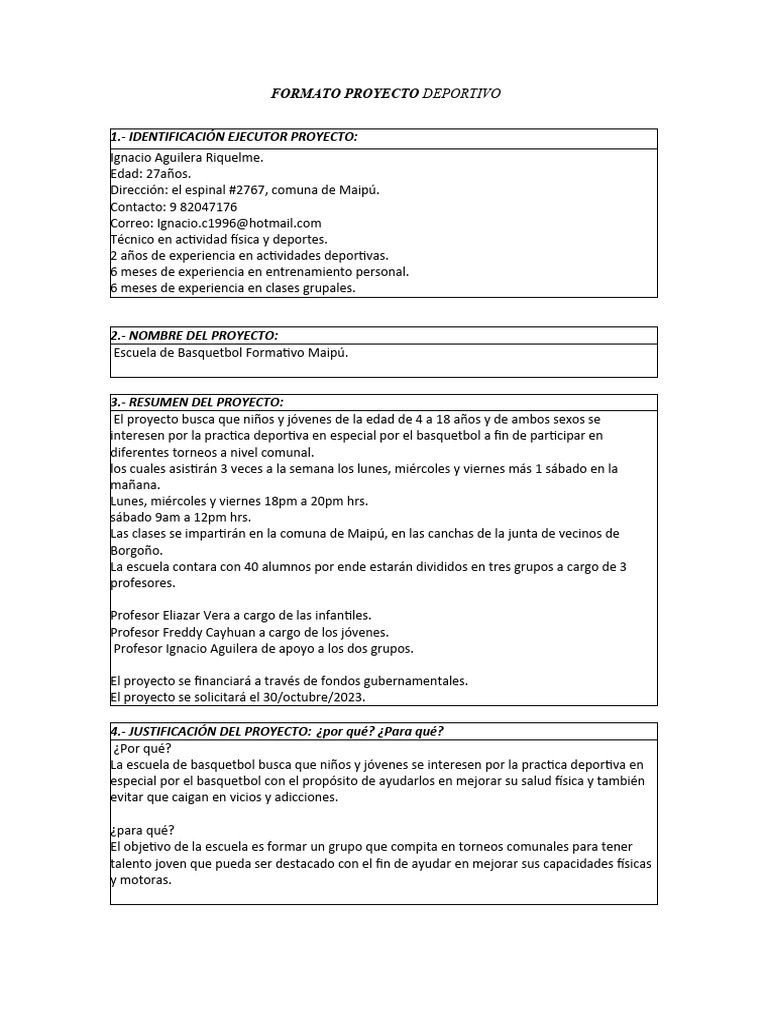 FORMATO_DE_PROYECTO_1 | PDF | Escuelas