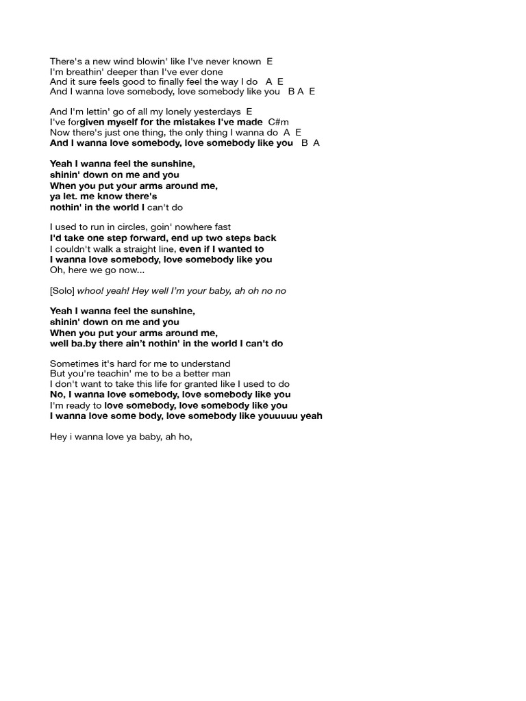 Love Somebody Like You | PDF