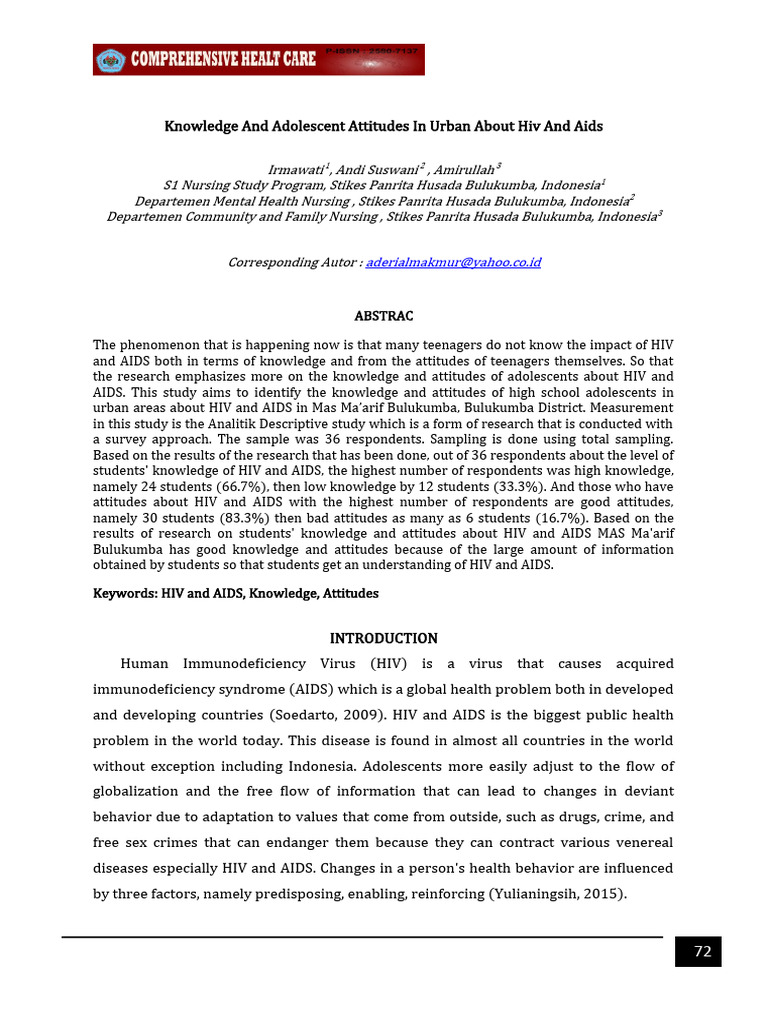 Jurnalll | Download Free PDF | Adolescence | Hiv/Aids