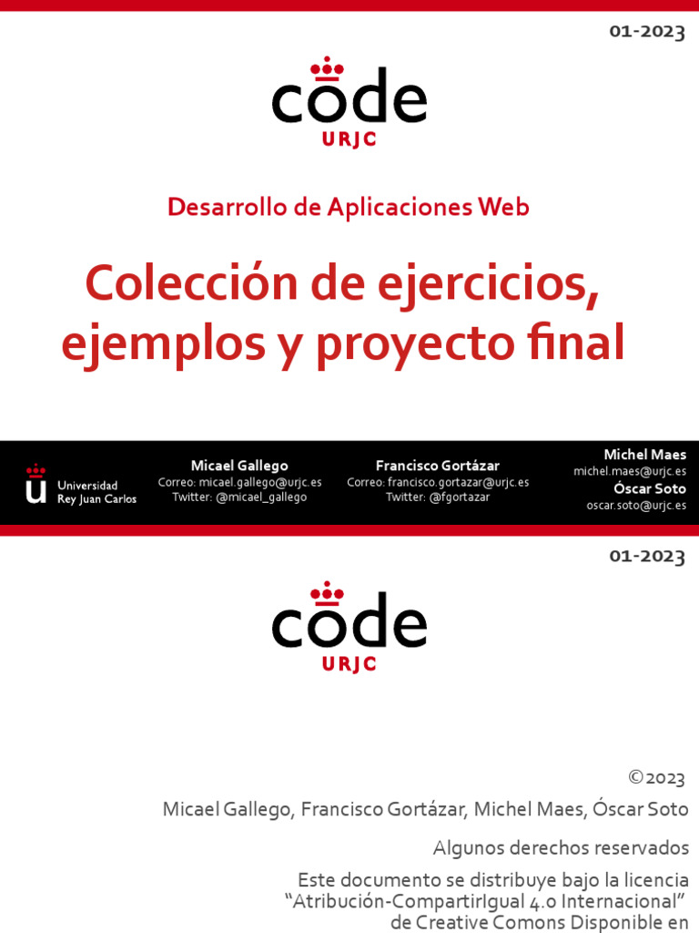 Colección de Ejercicios, Ejemplos y Proyecto Final | PDF | HTML | Red mundial