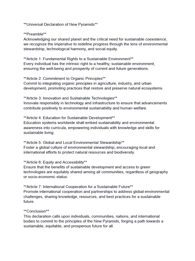 Universal Declaration of New Pyramids | PDF