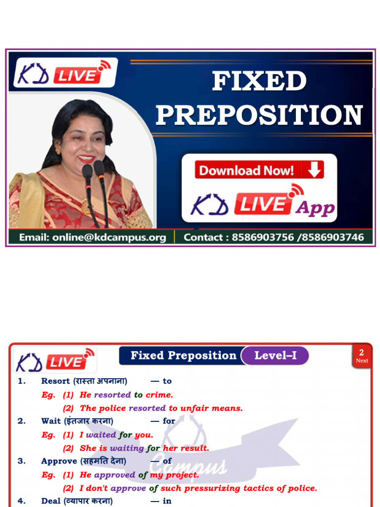 Fixed Preposition | PDF
