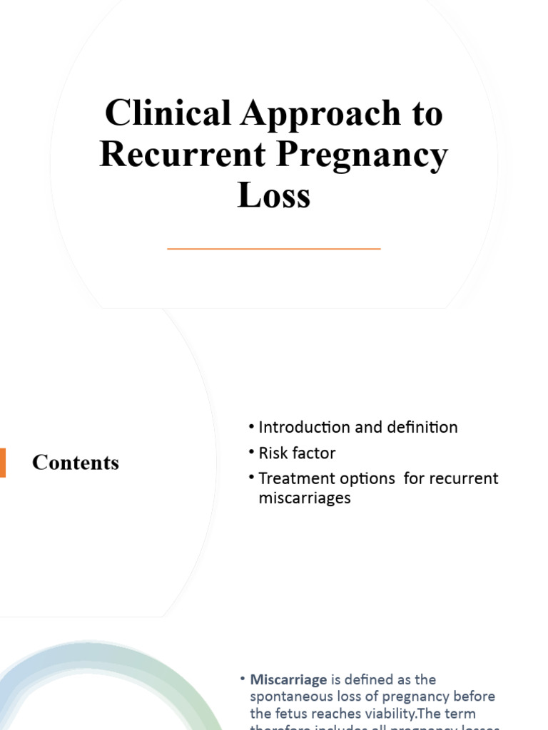 Recurrent Pregnancy Loss: Causes & Treatments | PDF | Miscarriage ...