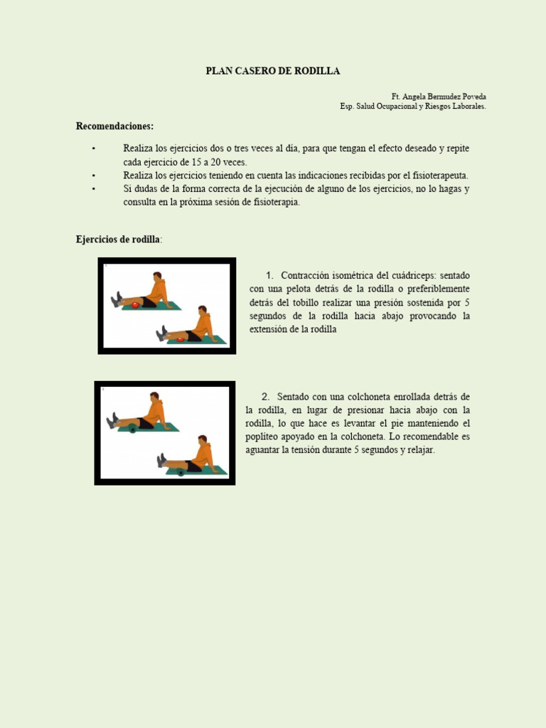 Plan Casero de Rodilla | PDF | Rodilla | Tobillo