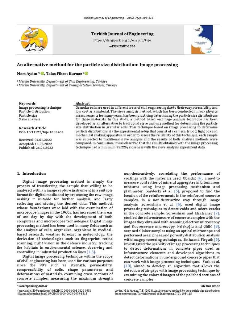 2-An Alternative Method For The Particle Size Distributionimage Processing | PDF | Particle Size ...