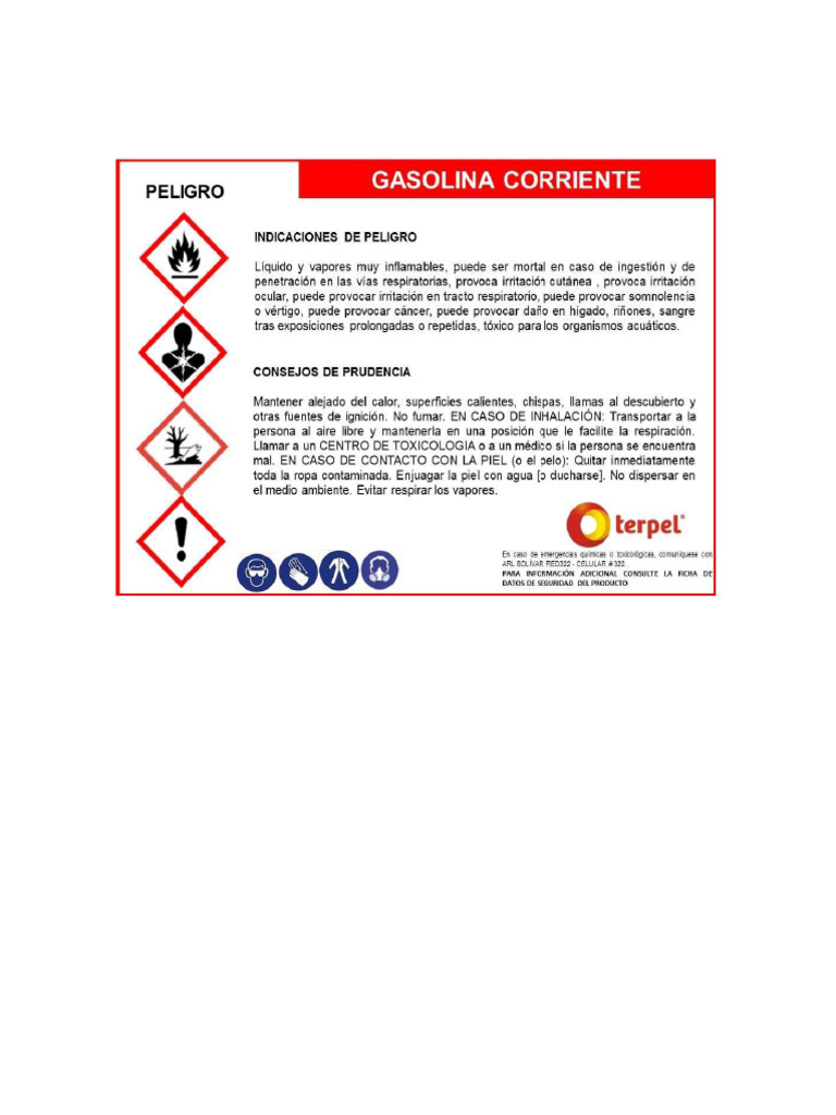 FDS Gasolina | Descargar gratis PDF | Agua | Ventilación (Arquitectura)