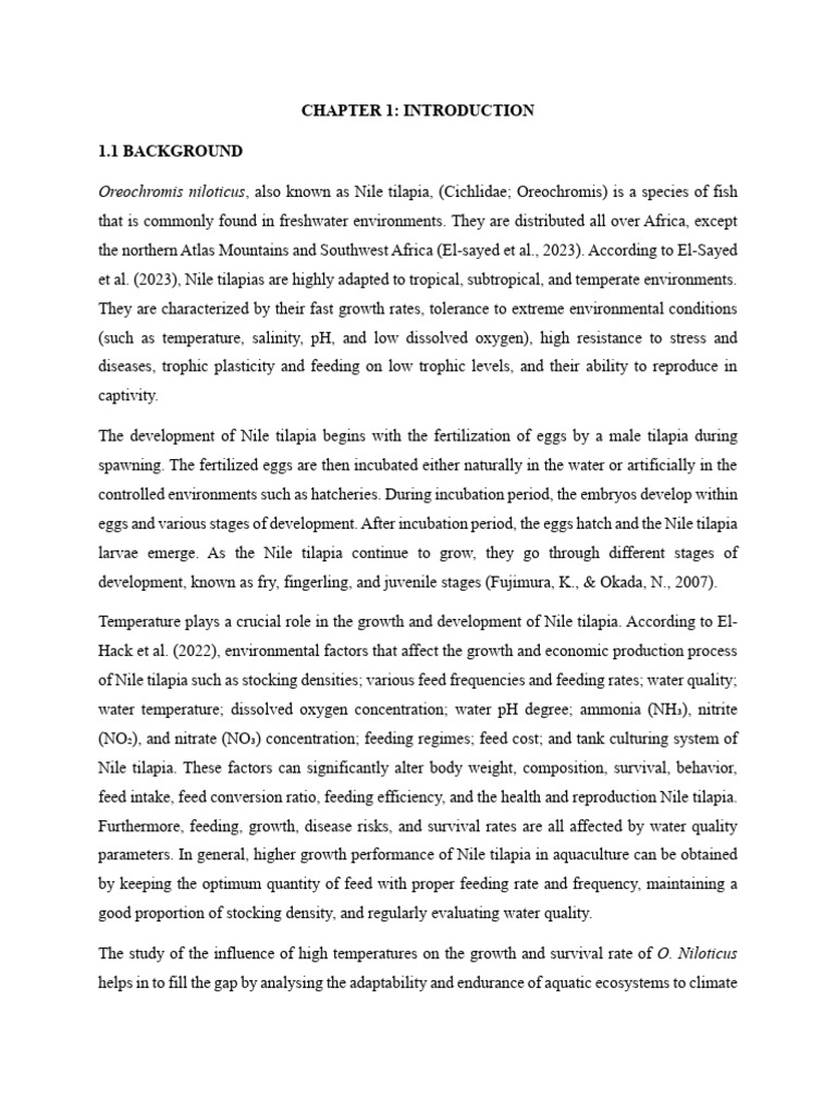 Introduction Fyp | PDF | Aquaculture | Earth Sciences