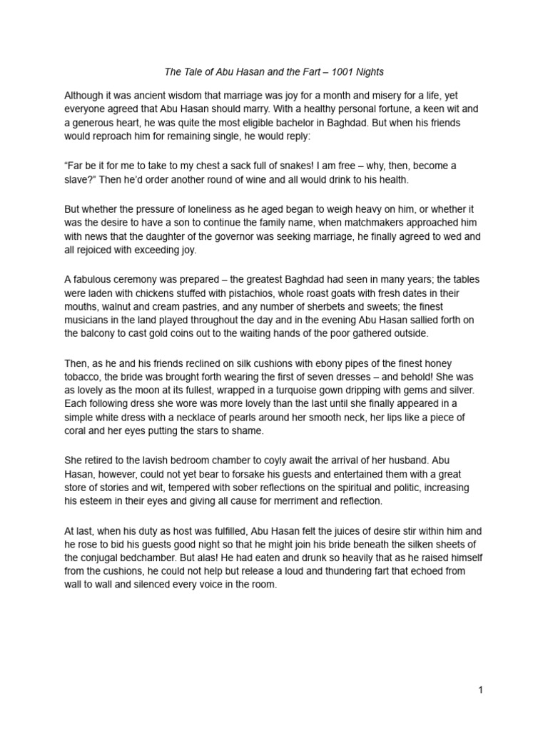 Abu Hasan's Unforgettable Fart | PDF