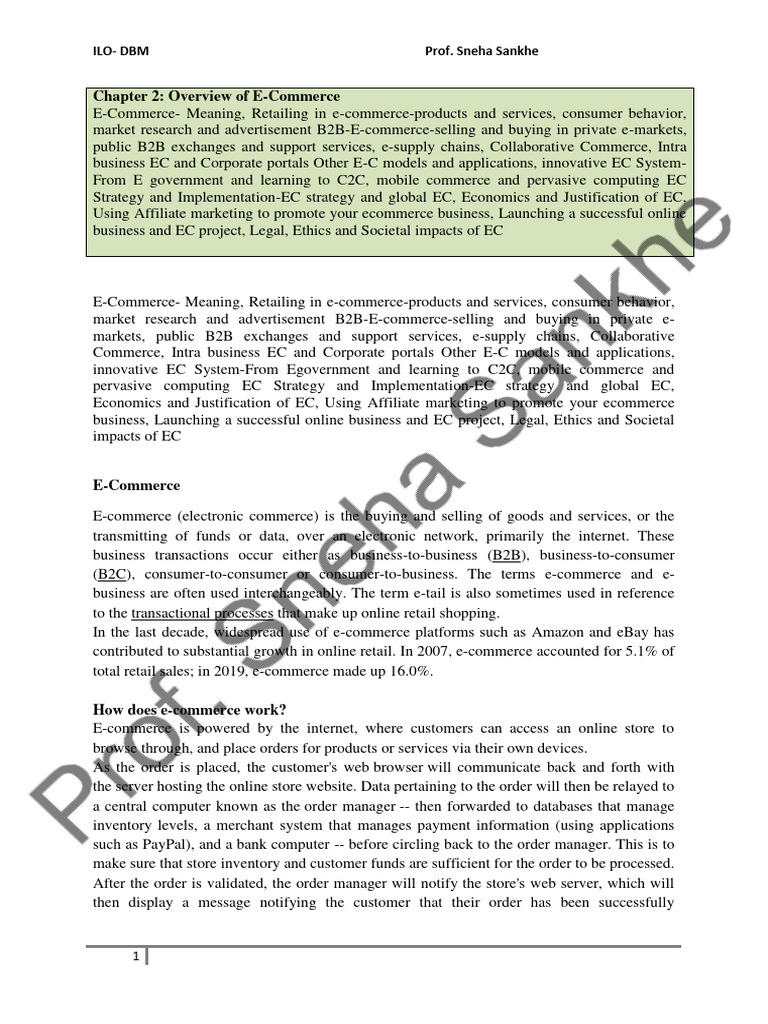 Dbm Chapter 2 | PDF | E Commerce | Supply Chain Management