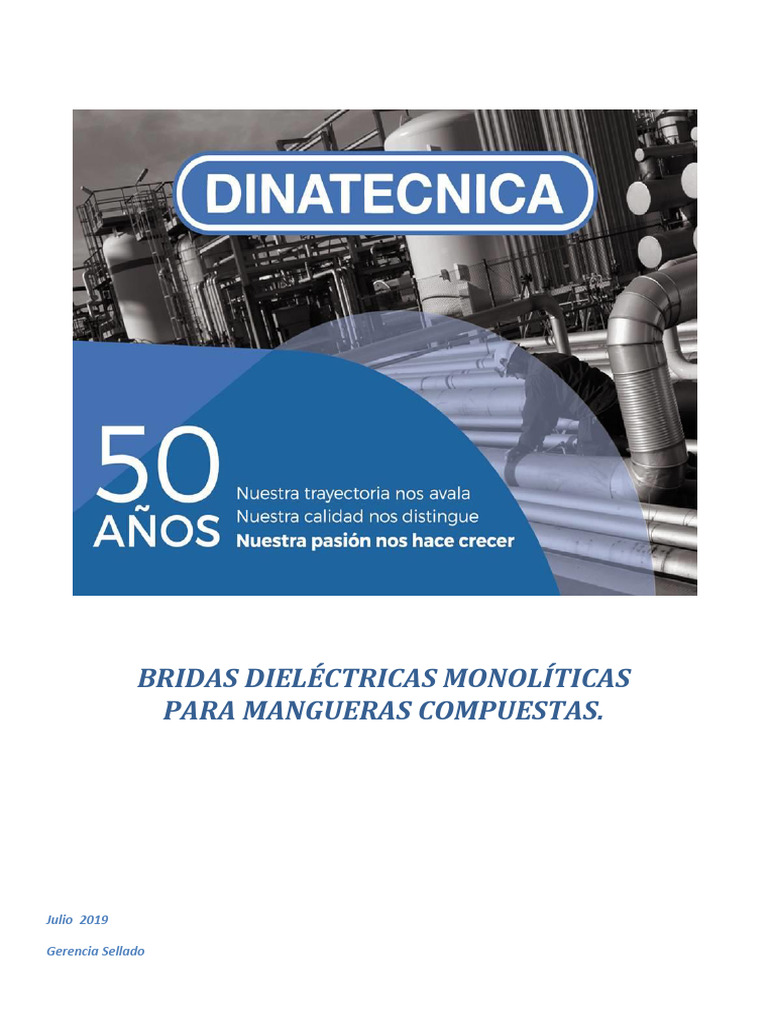 Especificacion DINATECNICA Juntas Dieléctricas para Mangueras | PDF | Materiales