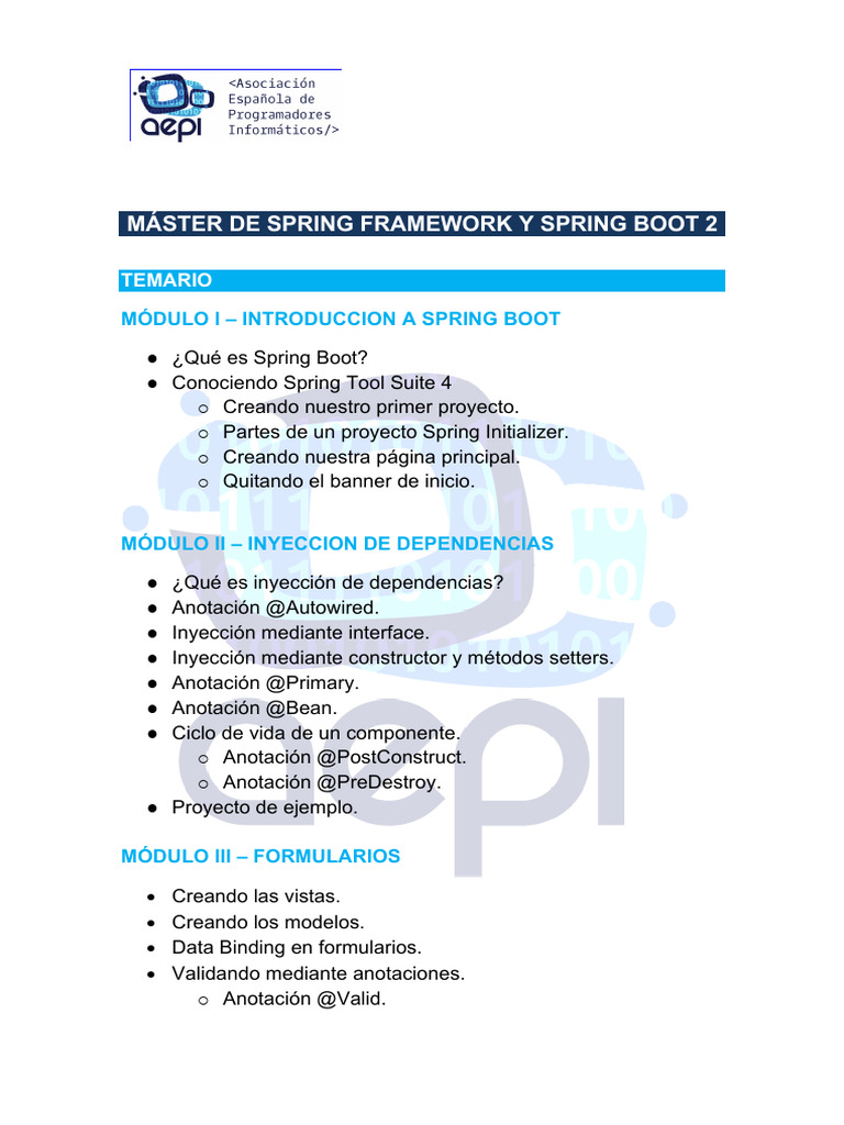 Master de Spring Framework y Spring Boot 2 | PDF | Informática | Hipertexto