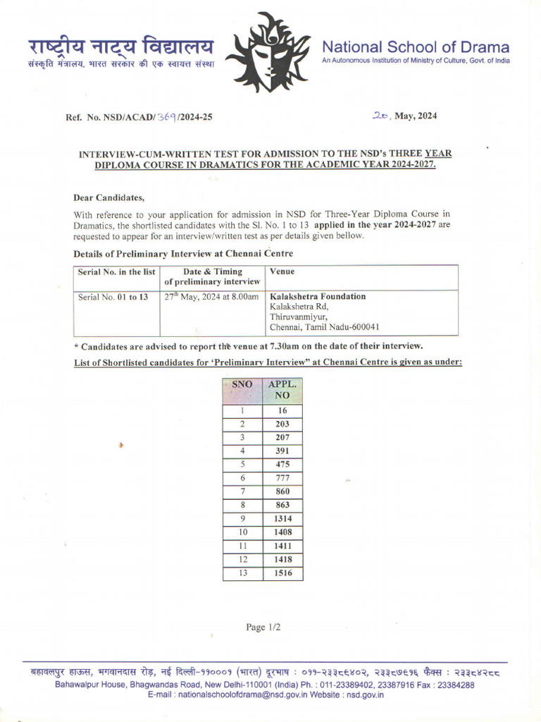 call-letter-chennai | PDF