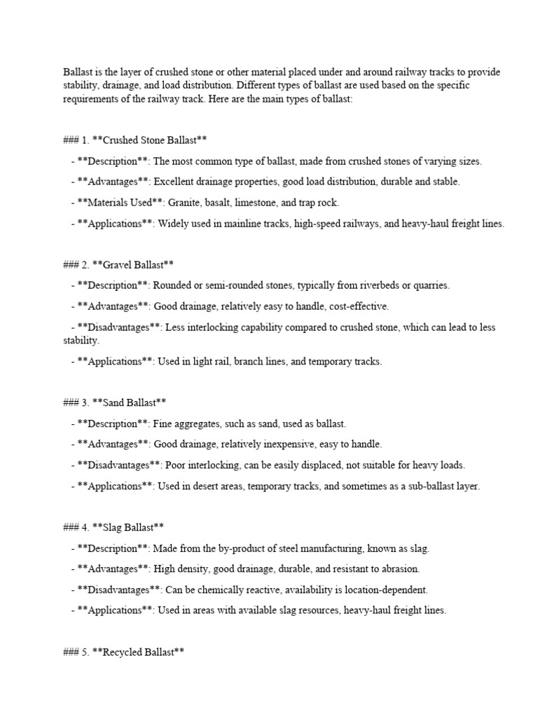 Types of Ballast | PDF | Building Engineering | Building Materials