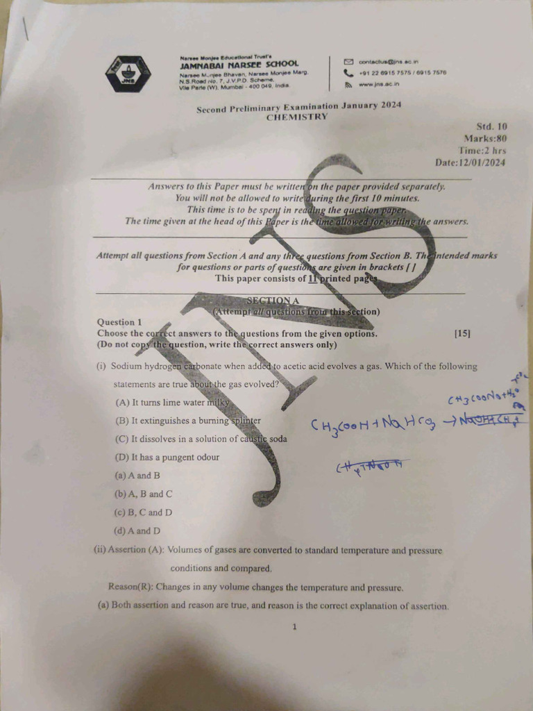 JNS_2nd Prelims_Chemistry | PDF