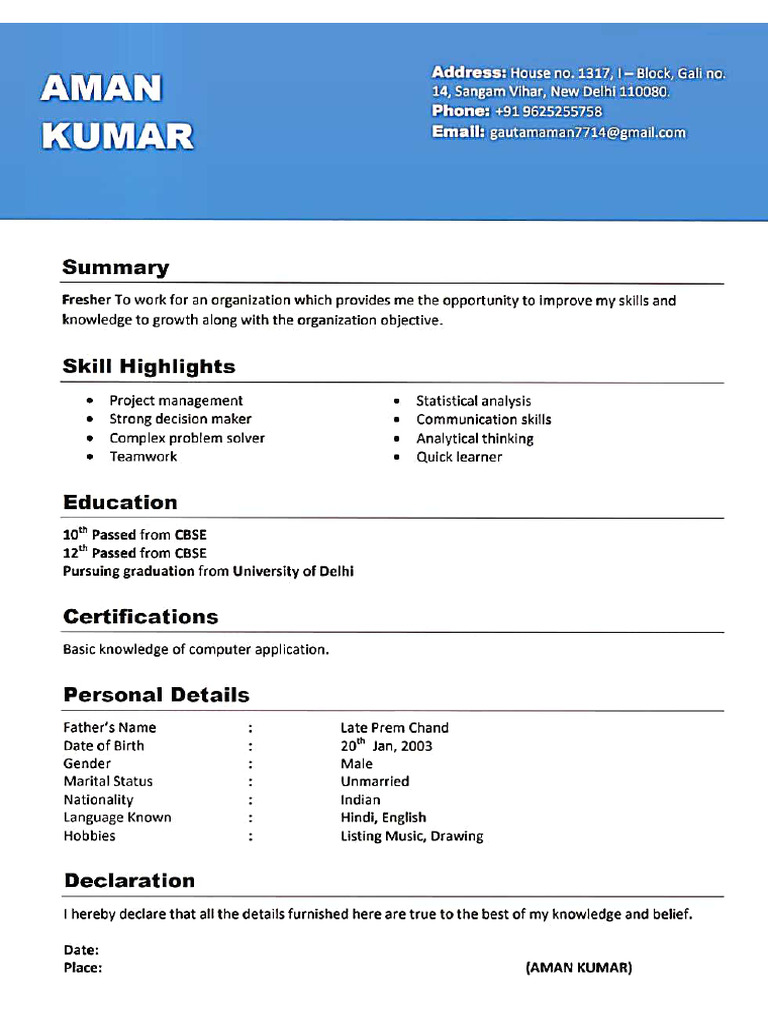 Aman Resume | PDF