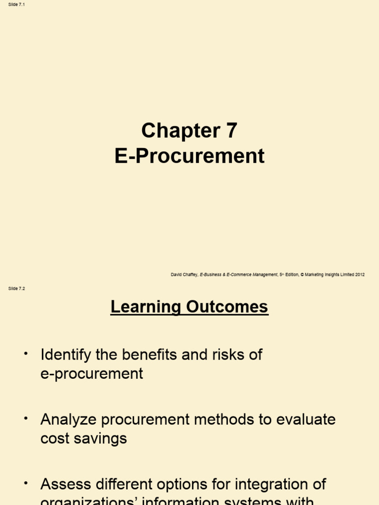 Chapter 7 E-Procurement | PDF | Procurement | Electronic Business