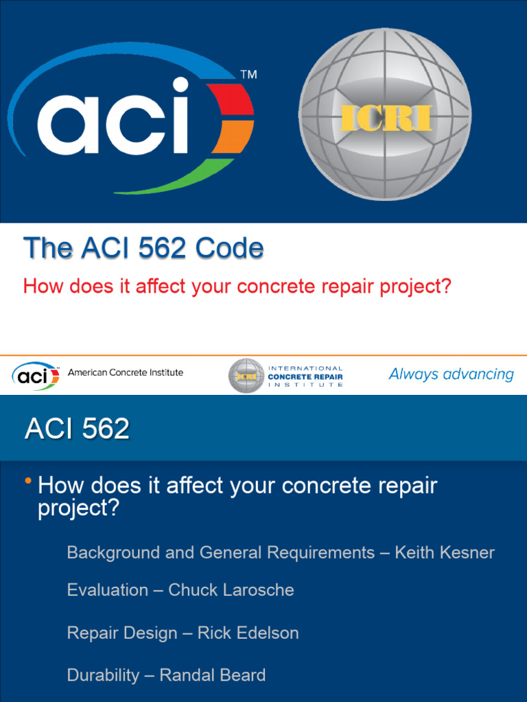 Aci 562 PPTPDF | PDF | Concrete | Reinforced Concrete