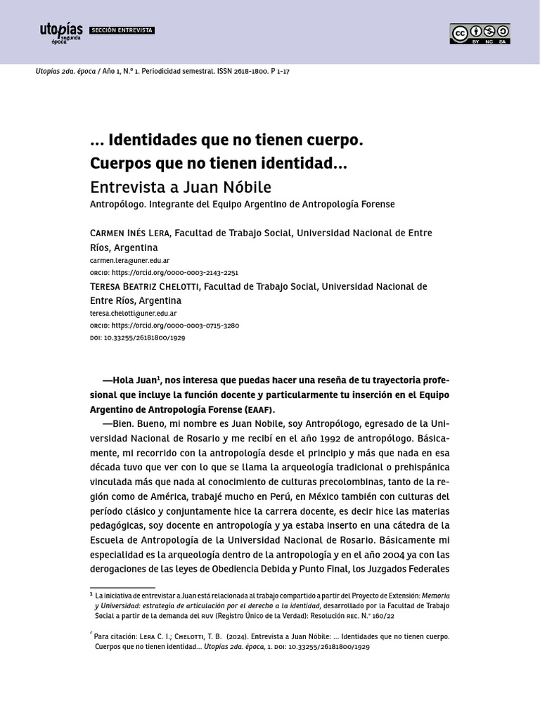 Identidades Que No Tienen Cuerpo. Cuerpos Que No Tienen Identidad ...