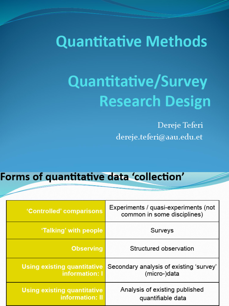 Quantitative Methods | PDF | Sampling (Statistics) | Survey Methodology
