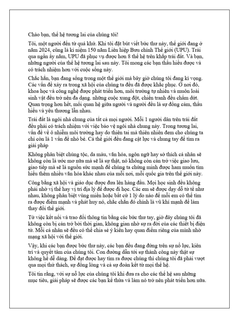 VIẾT THƯ UPU 53 | PDF