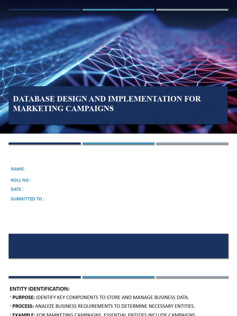 Database Design and Implementation for Marketing Campaigns | PDF | Databases | Computer Data