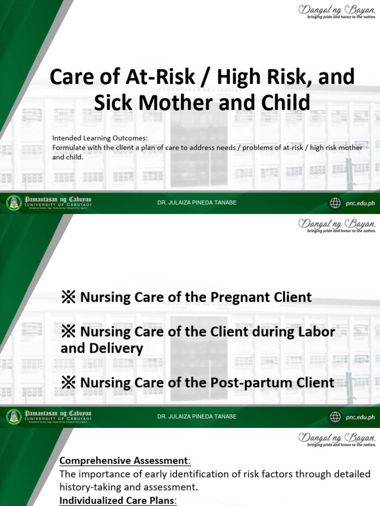 NCM 109 Lecture Maternal and Child at Risk 3 5 | PDF | Miscarriage ...