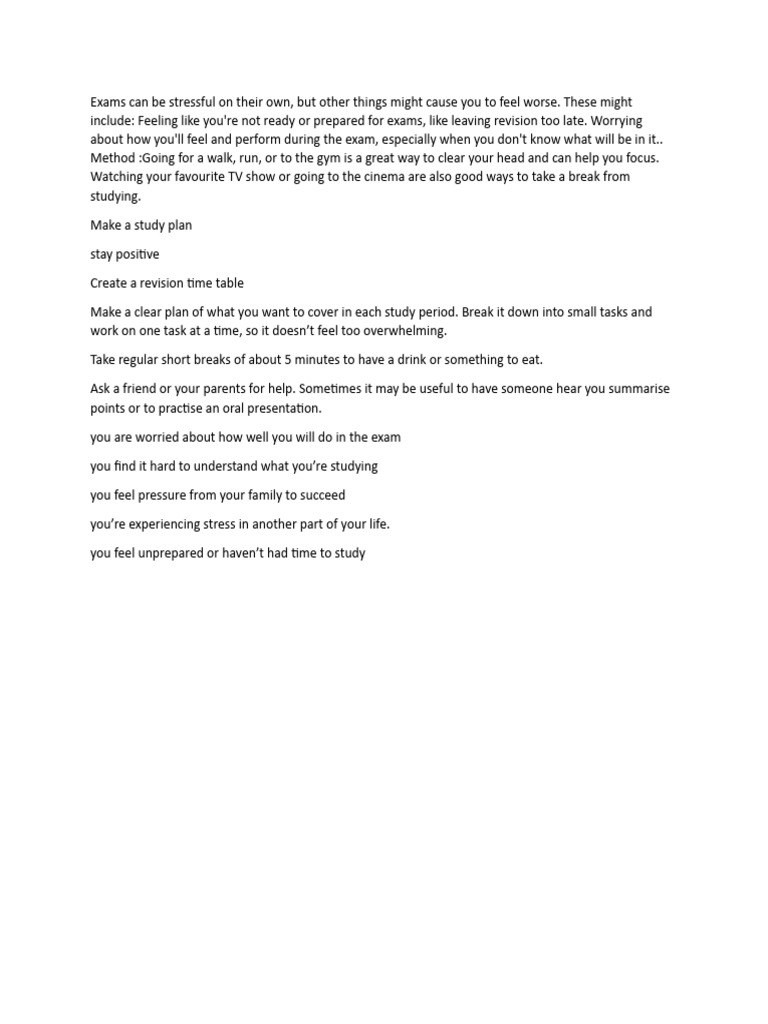 Effective Exam Stress Management Tips | PDF